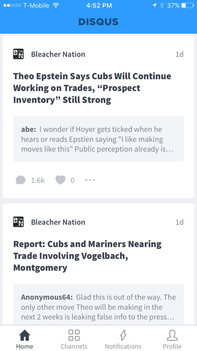 Getting started with site moderation on Disqus for iOS 1.1