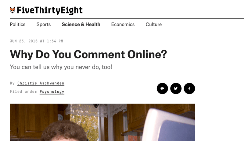 Why do you comment (or not)?