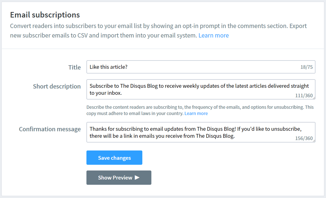 Grow Your Email Subscription List Using Disqus