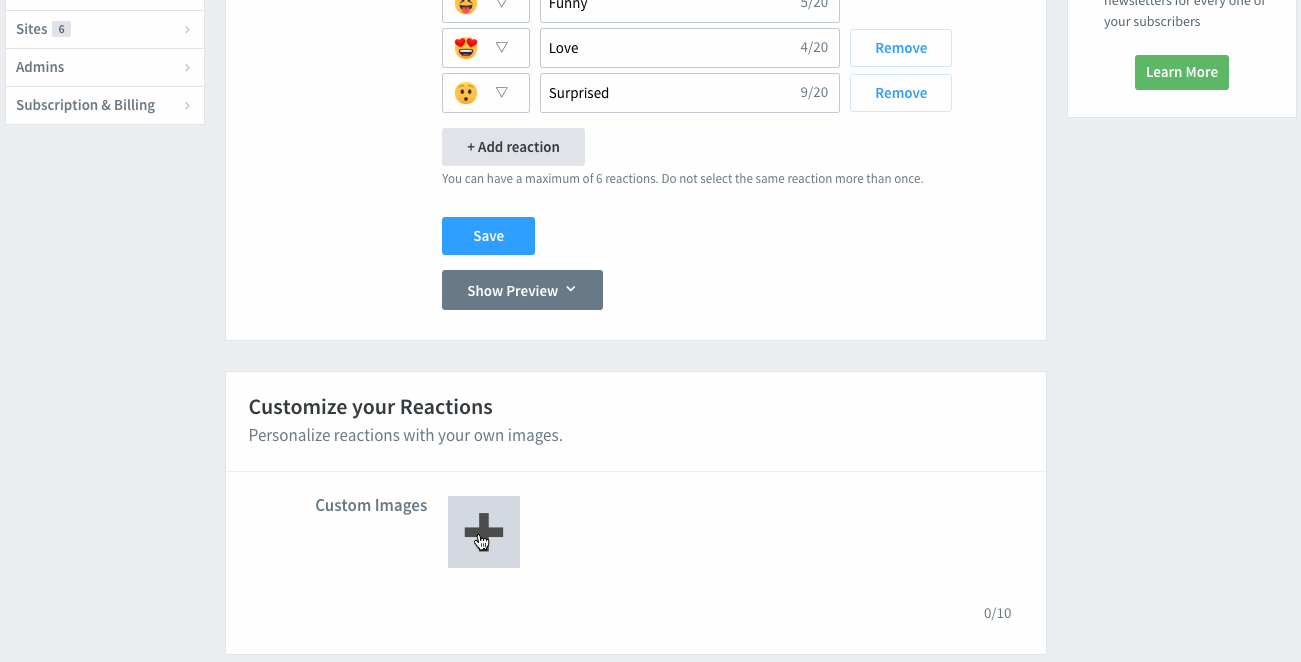 Create Your Own Custom Reactions